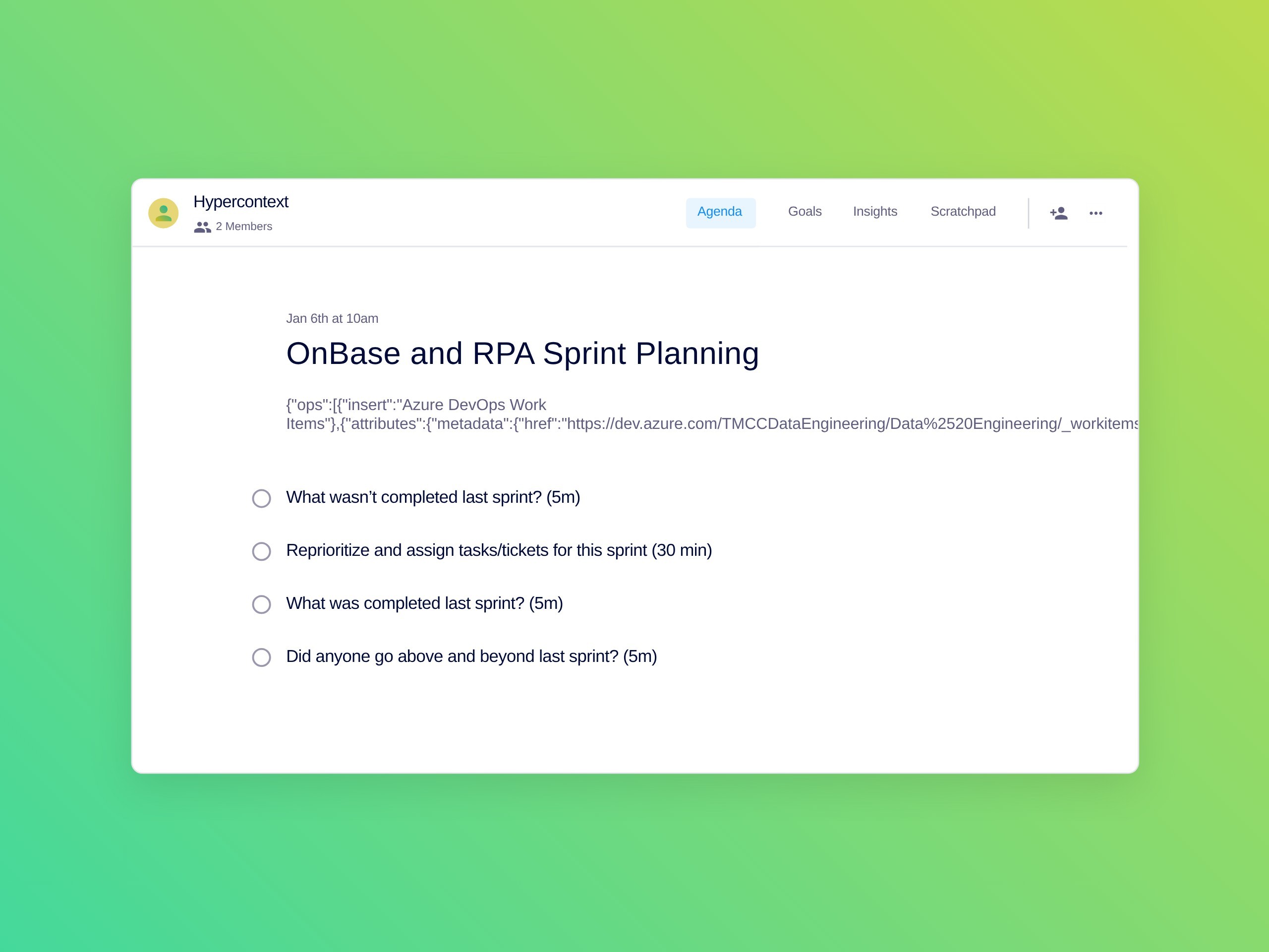 Onbase and rpa sprint planning template (4 topics and ideas) | Spinach
