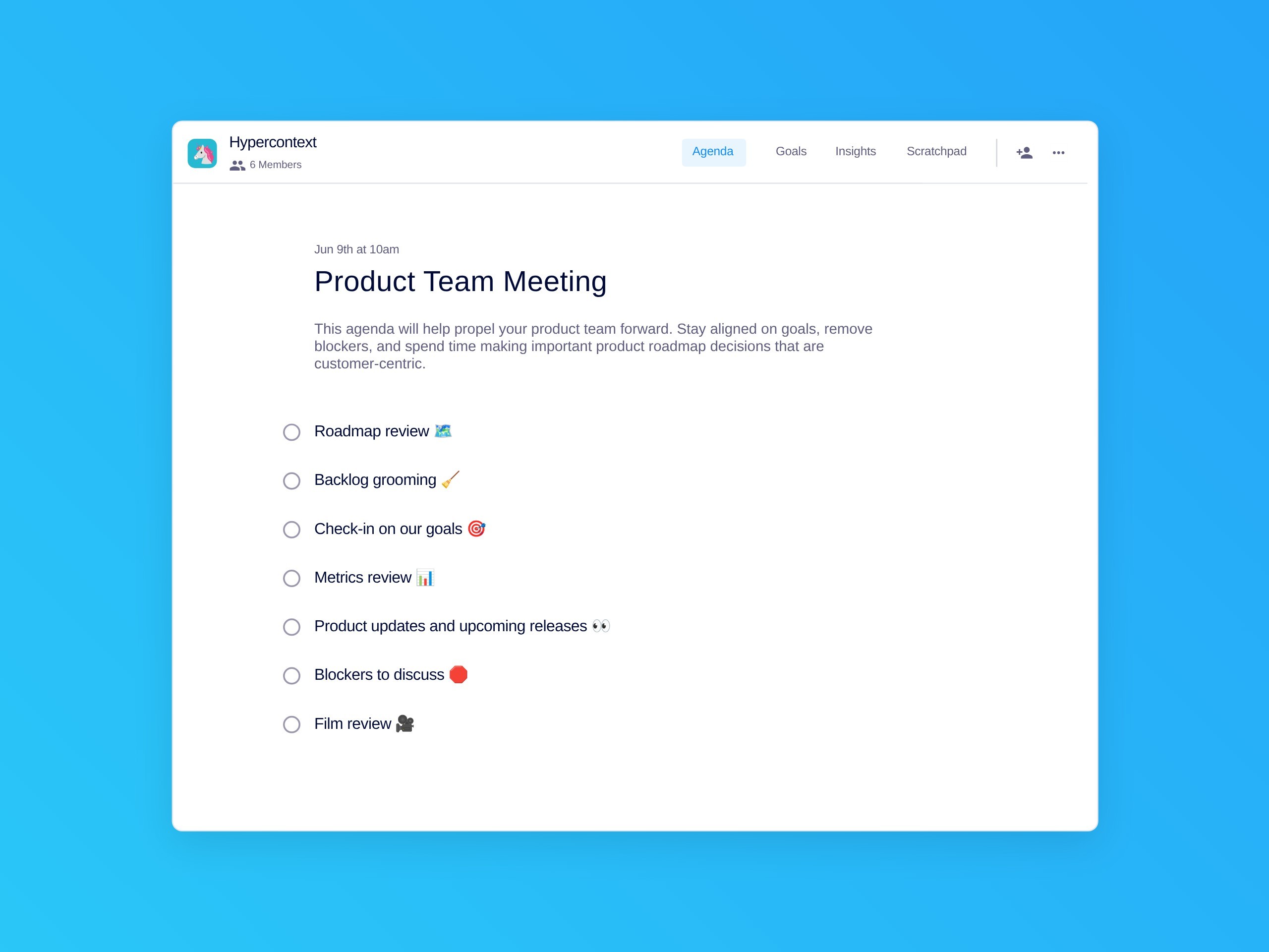 Product team meeting template (7 topics and ideas) | Spinach